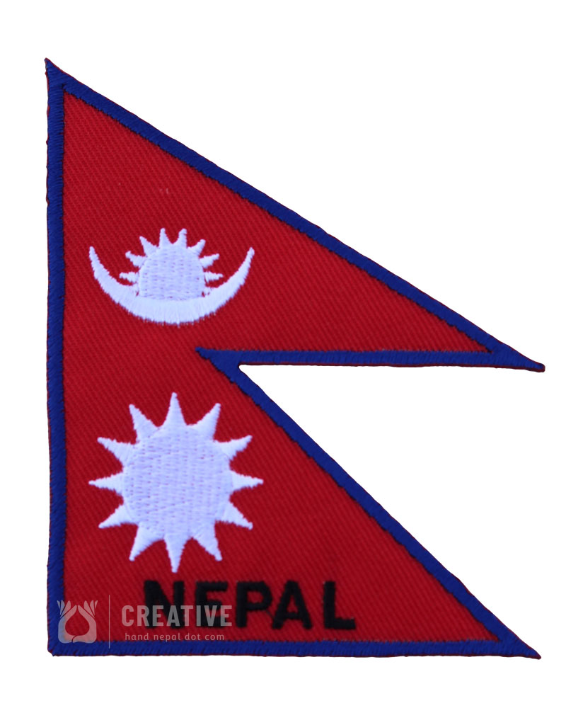 Nepal Flag Embroidery Patch Red | Creativehand Nepal